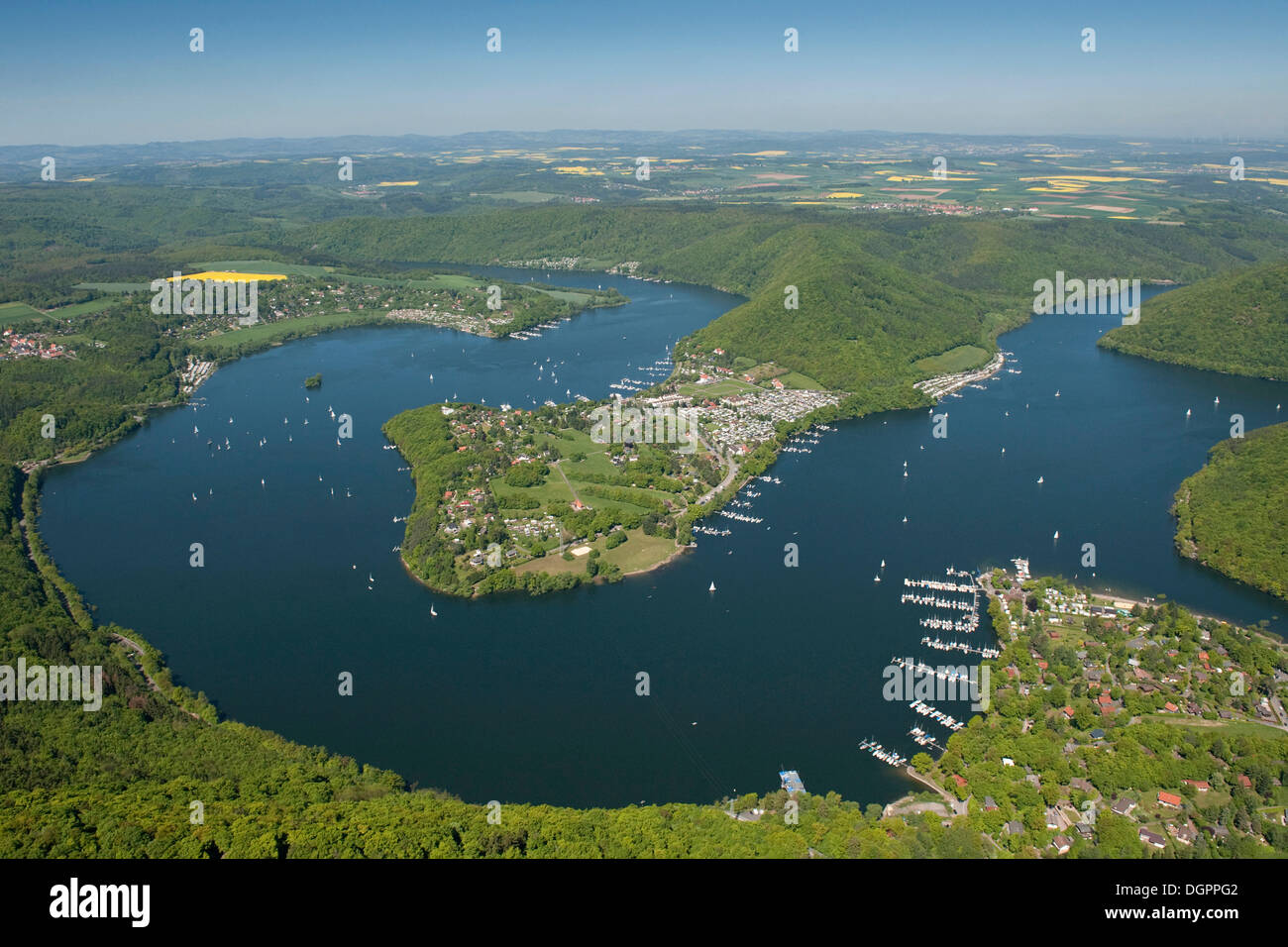 Scheid Peninsula, Edersee lake, Rehbach, Kellerwald National Park ...
