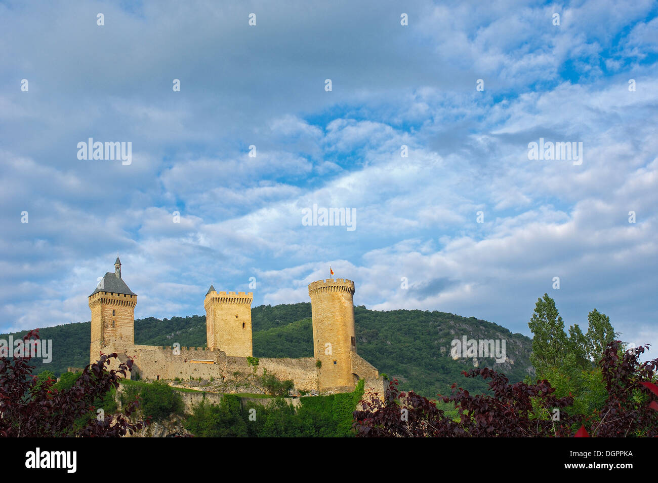 Castle of Foix (Chateau de Foix). Cathar country. Ariege, Midi Pyrénées ...