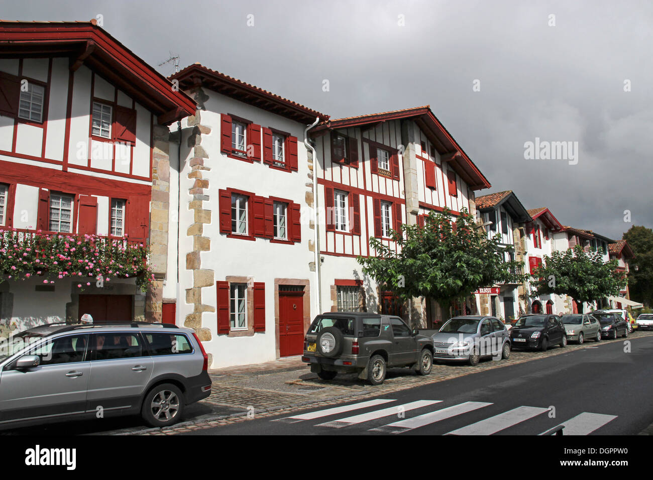 Basque village of Ainhoa Stock Photo - Alamy