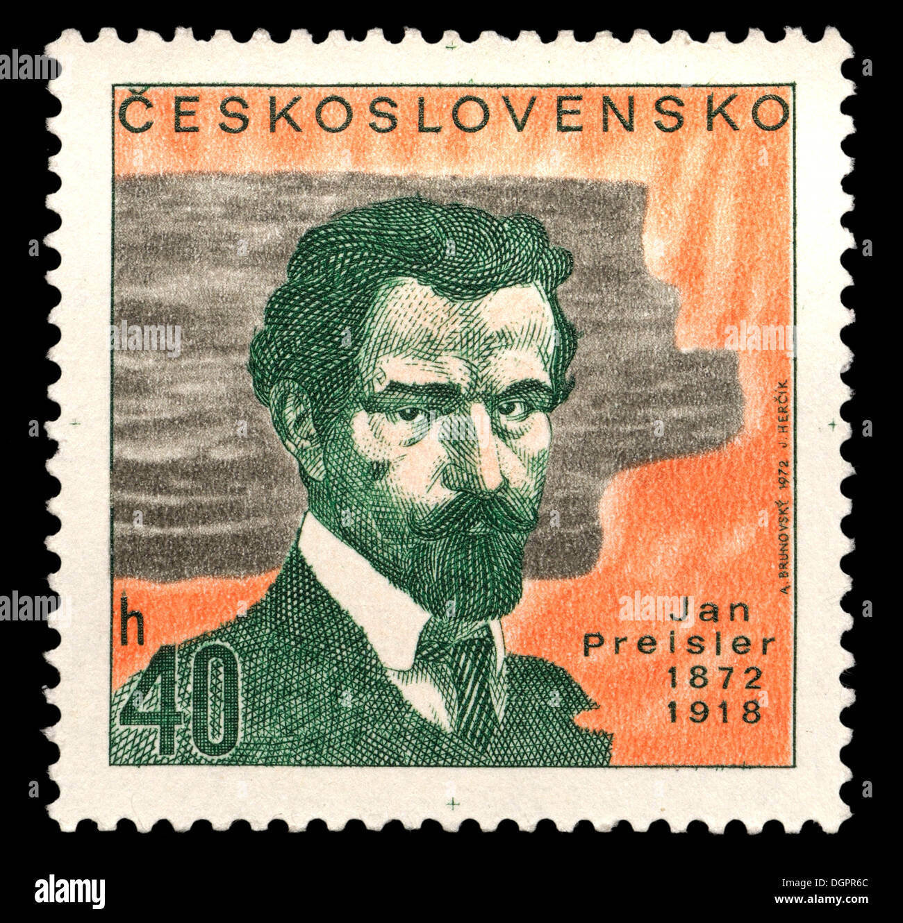 Postage stamp from Czechoslovakia - Jan Preisler (1872-1918) Czech ...