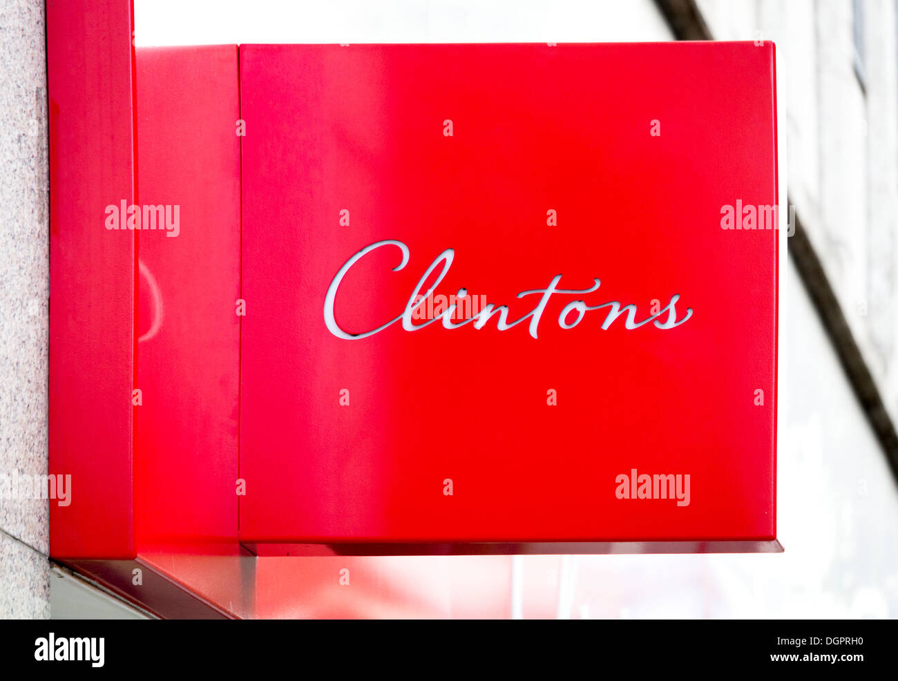 Clintons Cards Shop Sign Stock Photo - Alamy