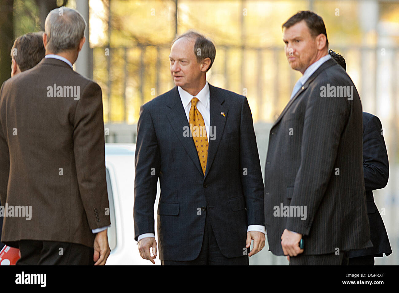 Berlin, Germany. 24th Oct, 2013. US embassador John B. Emerson (C ...