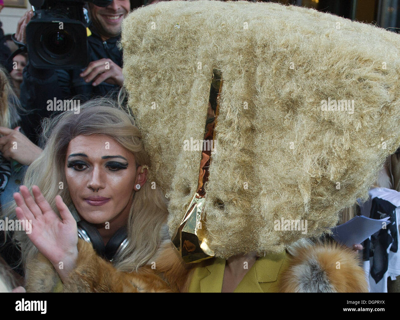 Berlin, Germany. 24th Oct, 2013. Singer Lady Gaga wears an ...