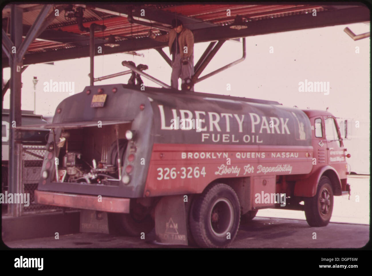 An oil truck seen at John F. Kennedy Airport, New York, part of the ...