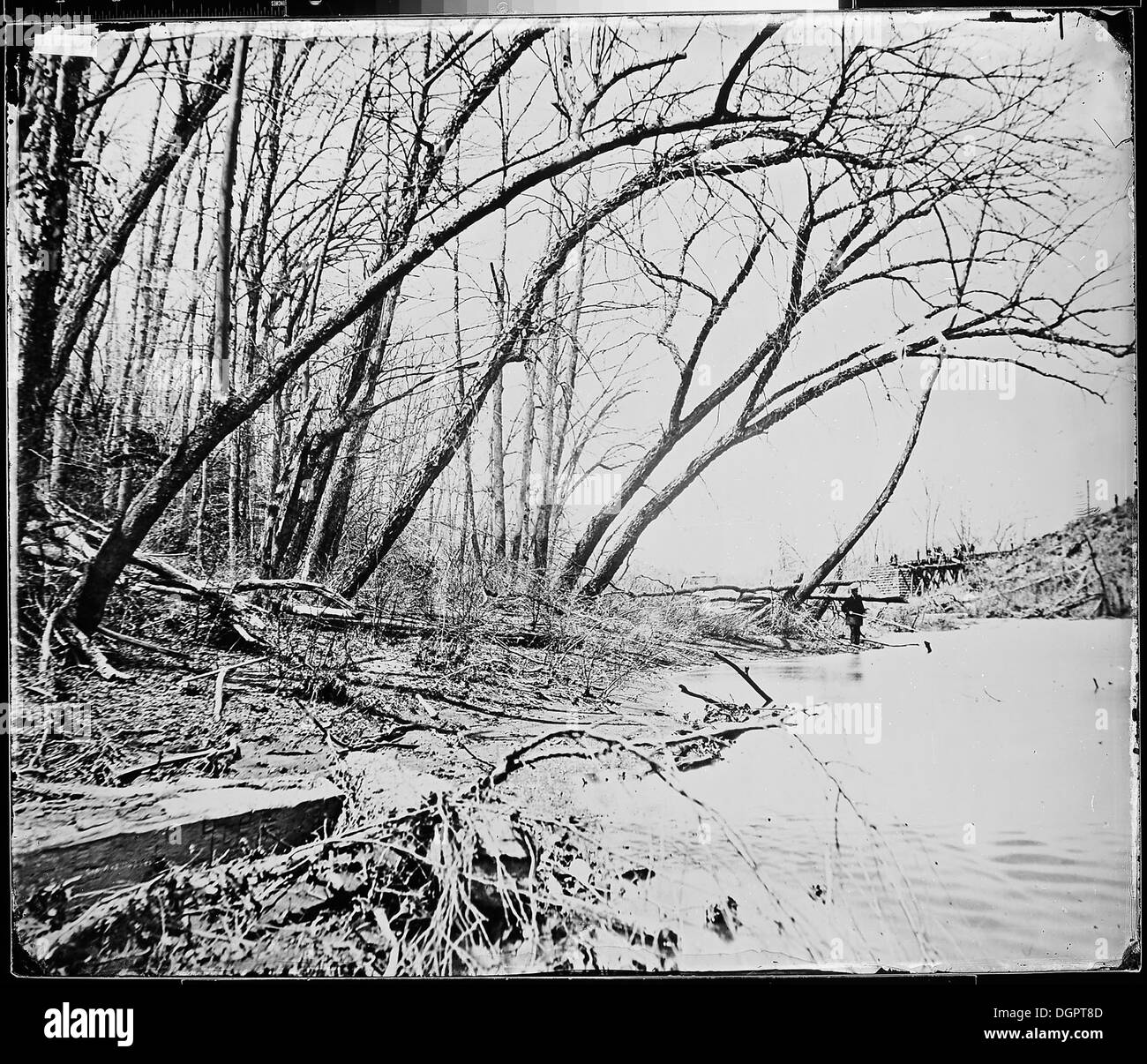 This image shows the ruins of a bridge at Bull Run, Virginia. Bull Run ...