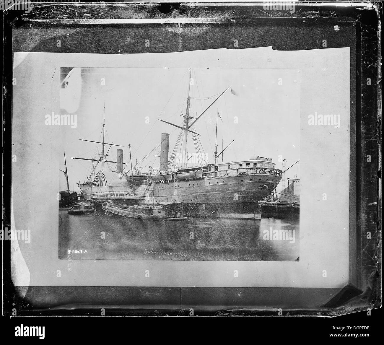 The Steamer Fulton, an important vessel, is depicted in this historical ...