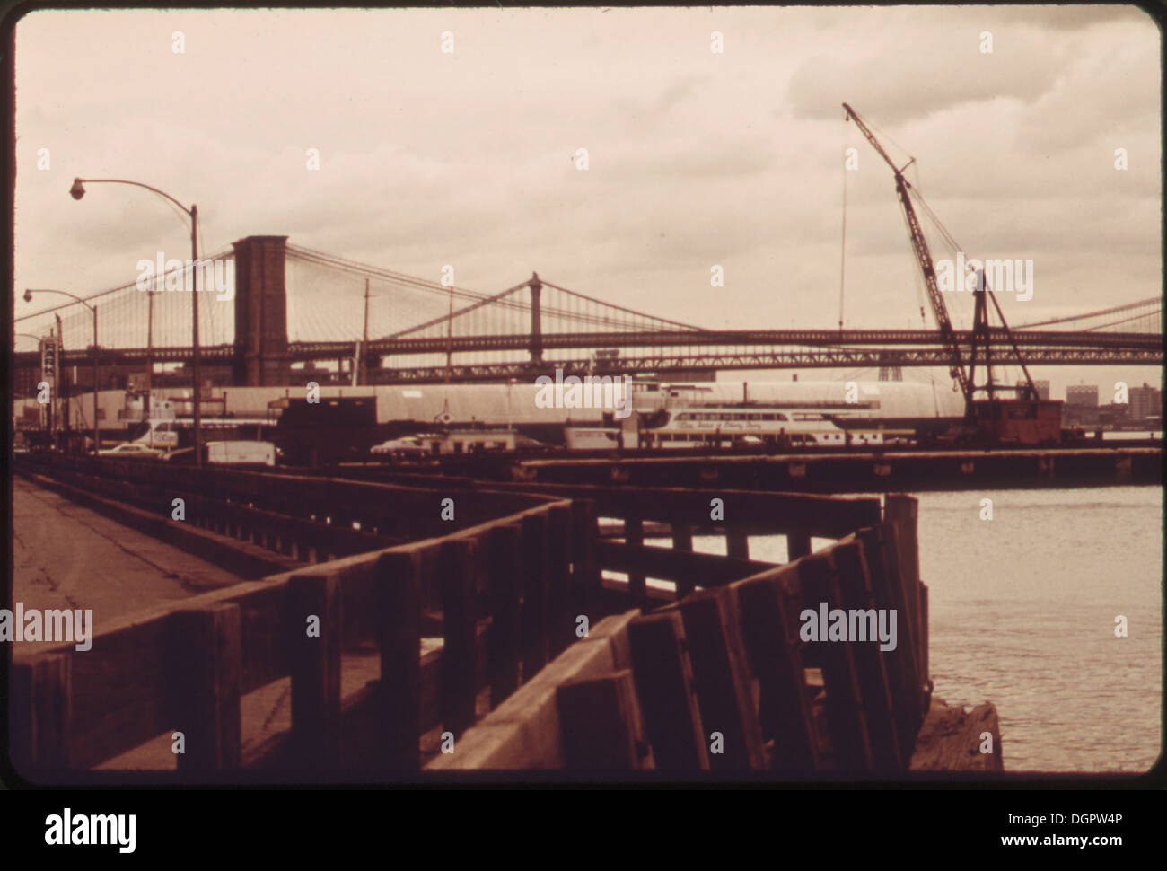 Brooklyn and manhattan bridges as seen from brooklyn hi-res stock ...