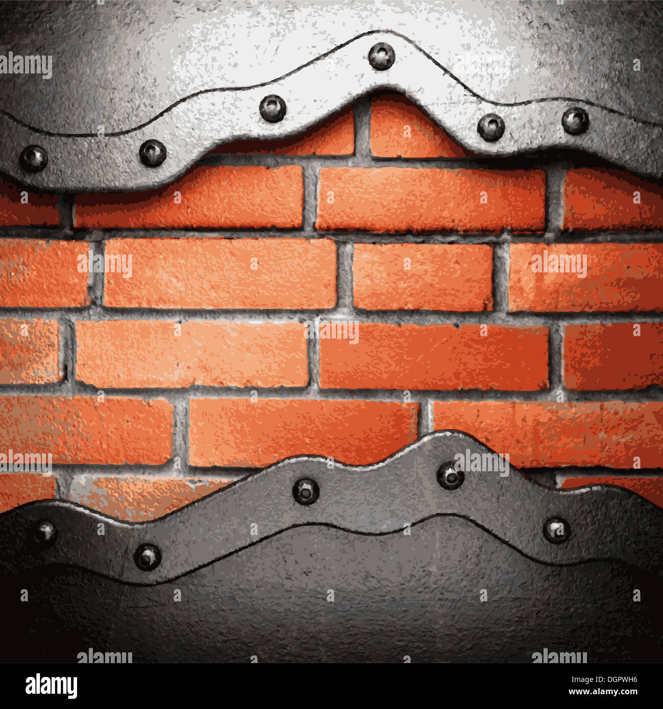 metal and brick background Stock Photo - Alamy