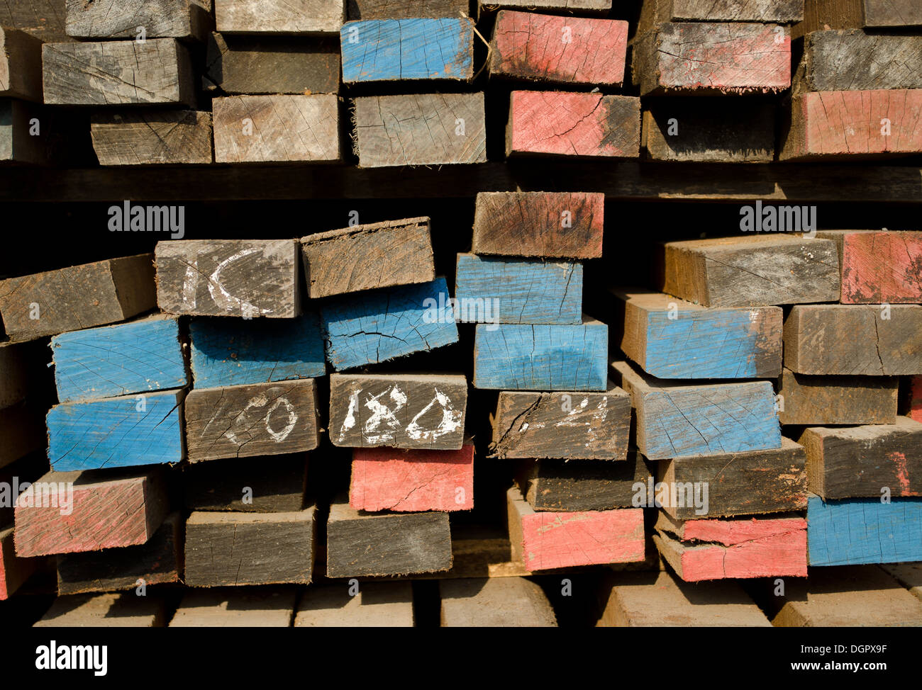 stack of lumber in timber logs storage Stock Photo - Alamy