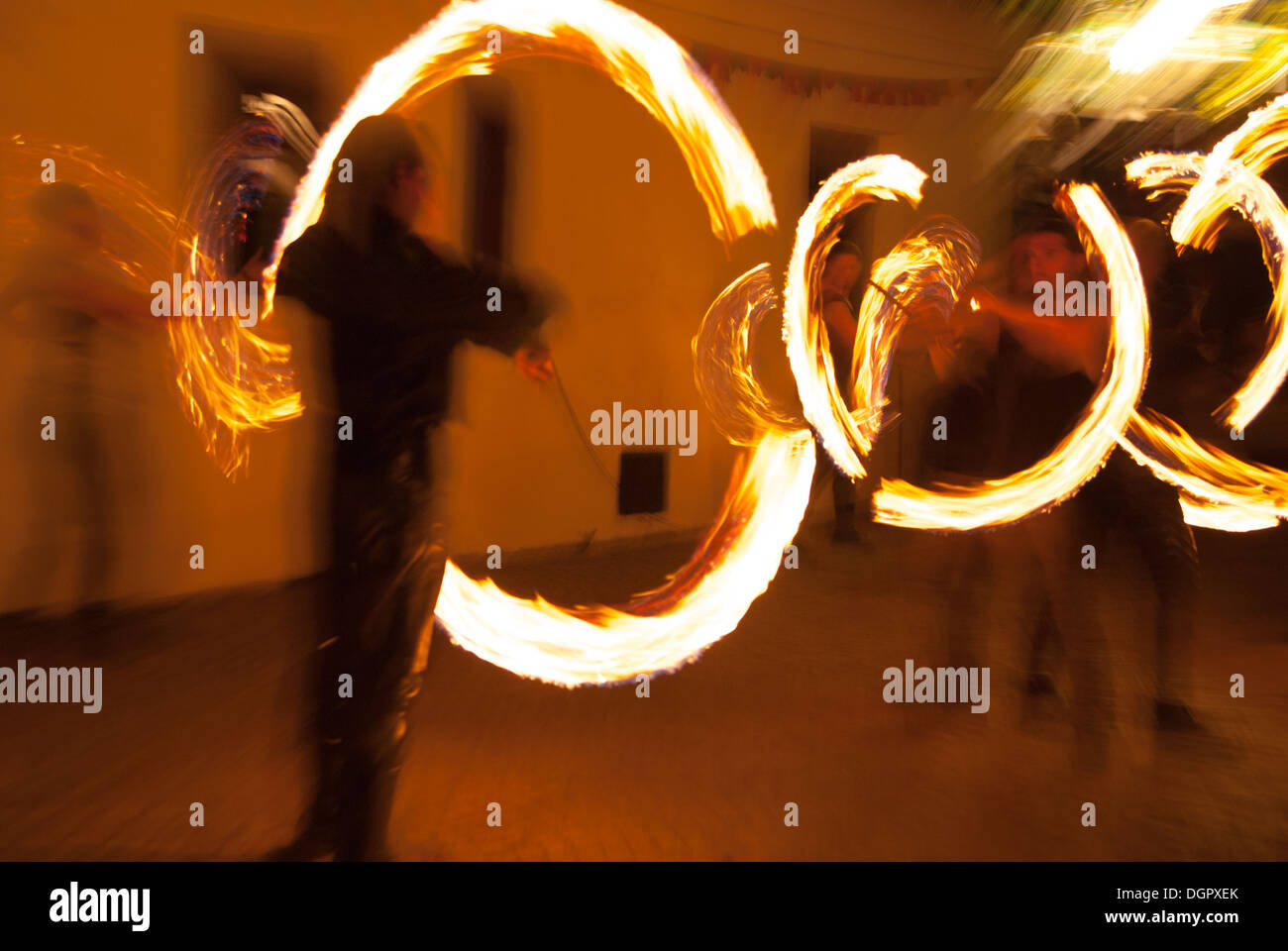 Night dance with fire performance Stock Photo - Alamy