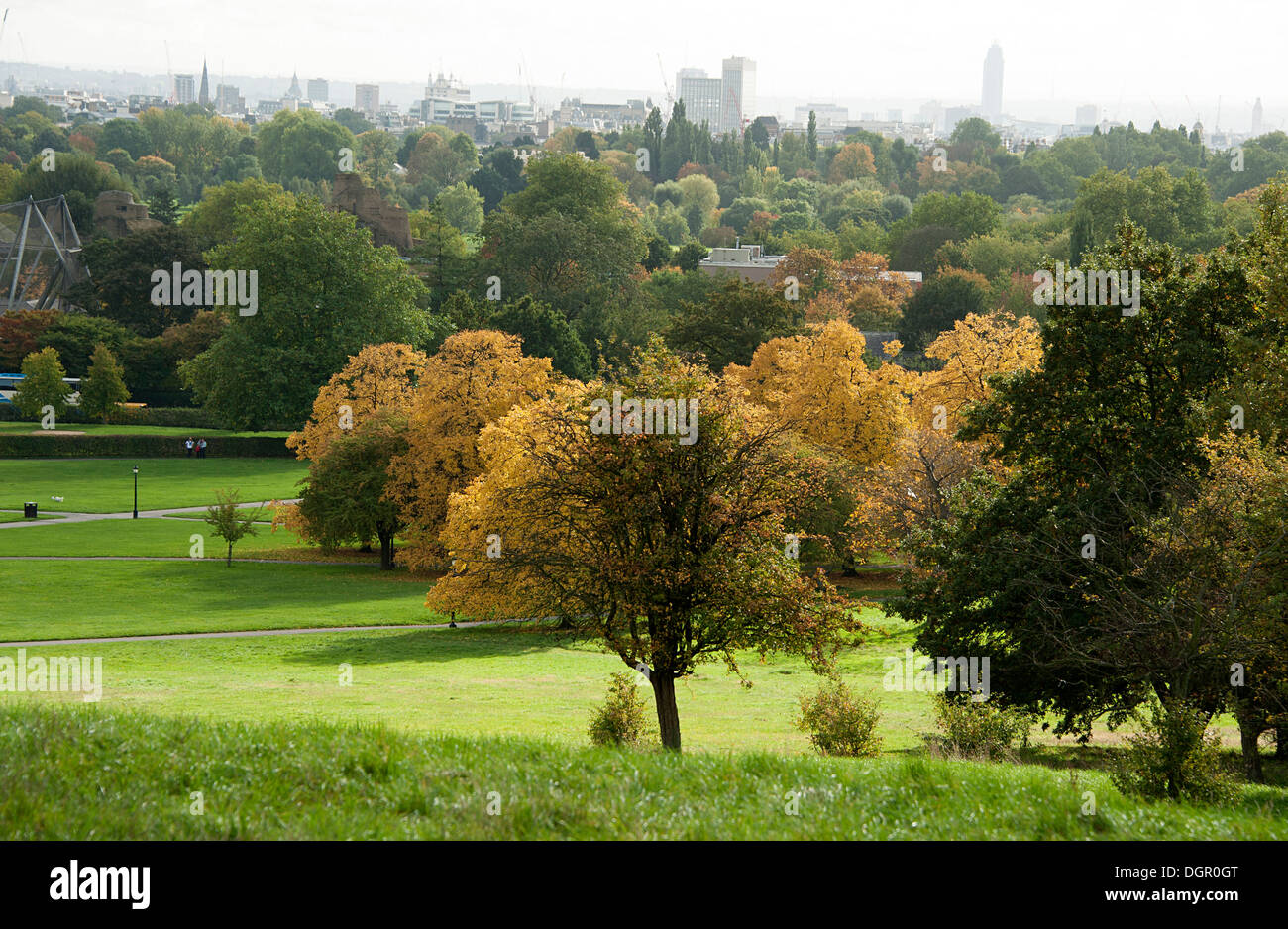 Changing colors during the Autumn season on Primrose Hill, London Stock ...