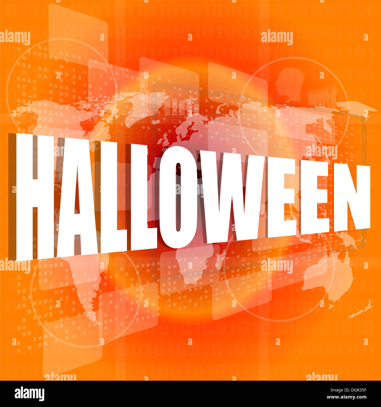 halloween word on digital touch screen Stock Photo - Alamy