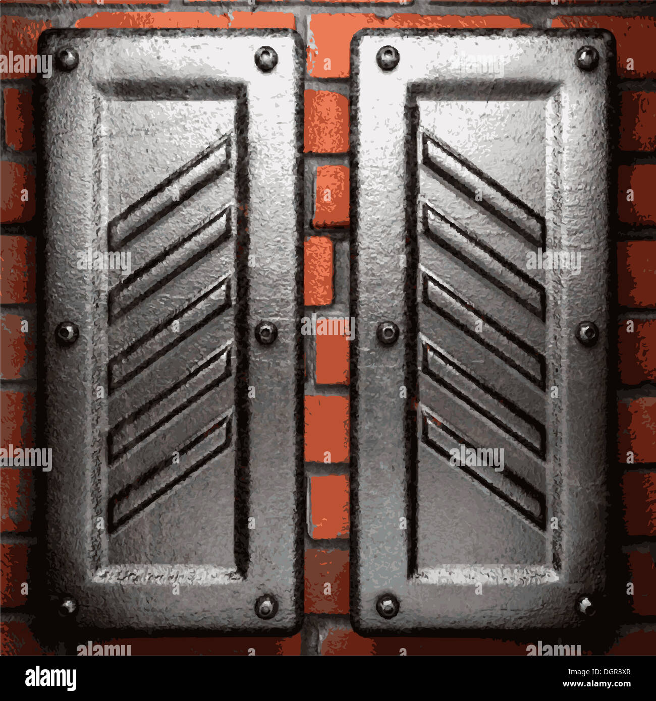 metal and brick background Stock Photo - Alamy