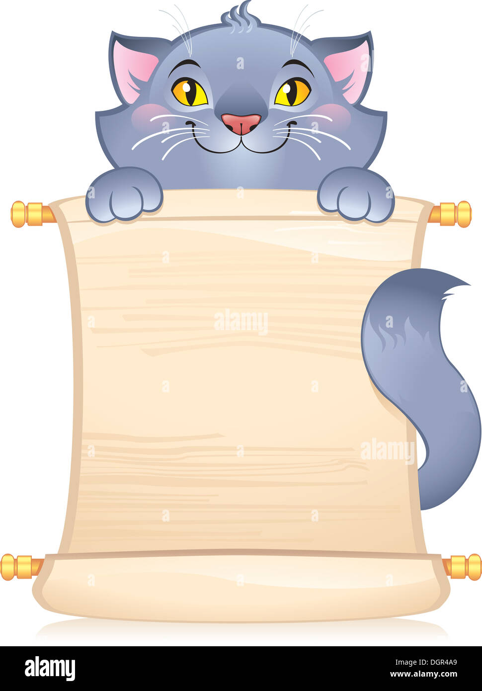 Cat with scroll Stock Photo - Alamy