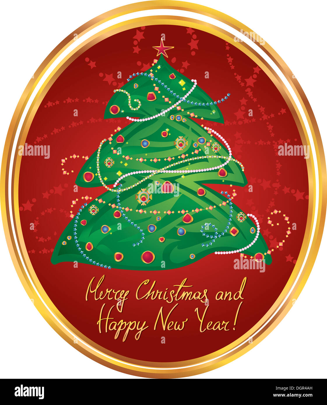 New Year greeting card in red Stock Photo - Alamy