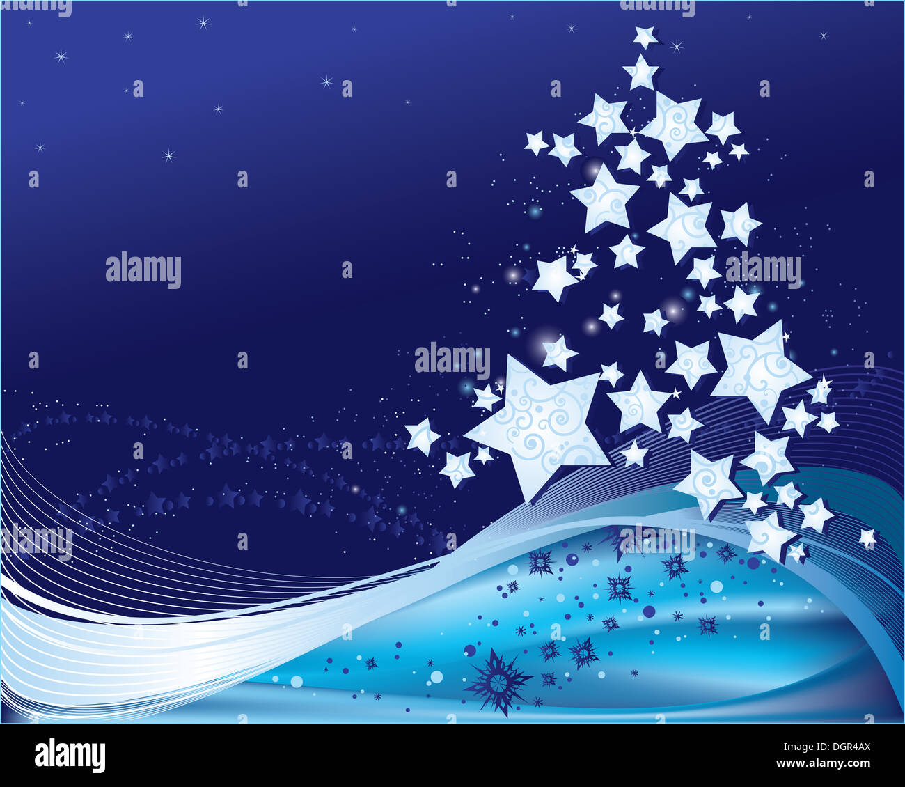 Winter background with stylized Christmas Tree Stock Photo - Alamy