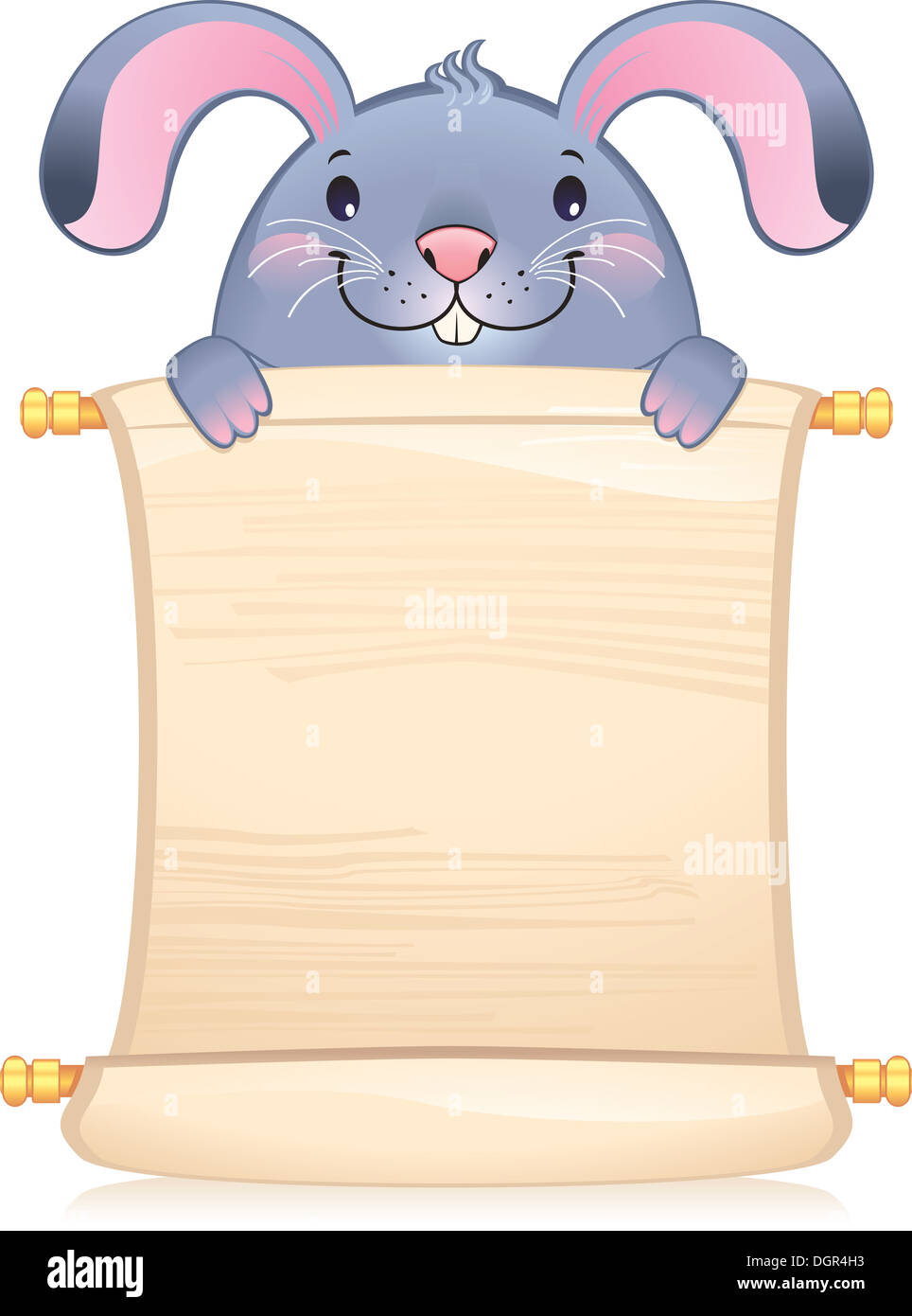 Rabbit with a scroll Stock Photo - Alamy