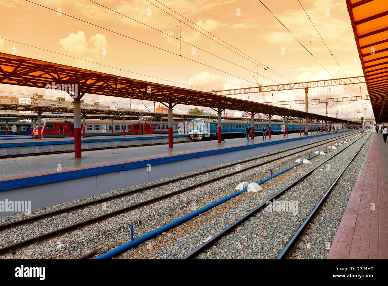 Platforms in Moskovsky Rail Terminal in Nizhny Novgorod, Russia Stock ...