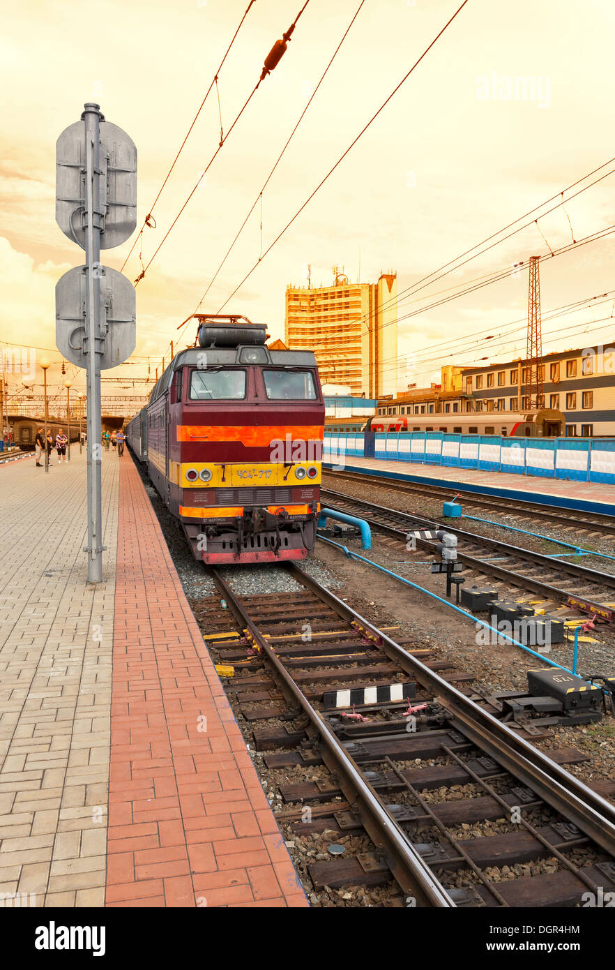 Platforms in Moskovsky Rail Terminal in Nizhny Novgorod, Russia Stock ...