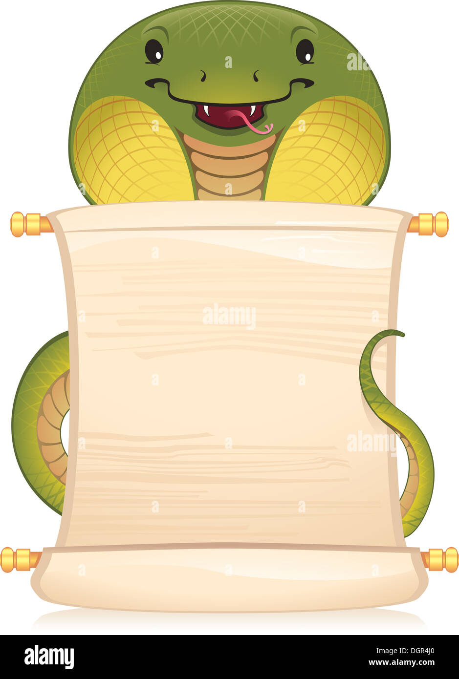 Snake with scroll Stock Photo - Alamy