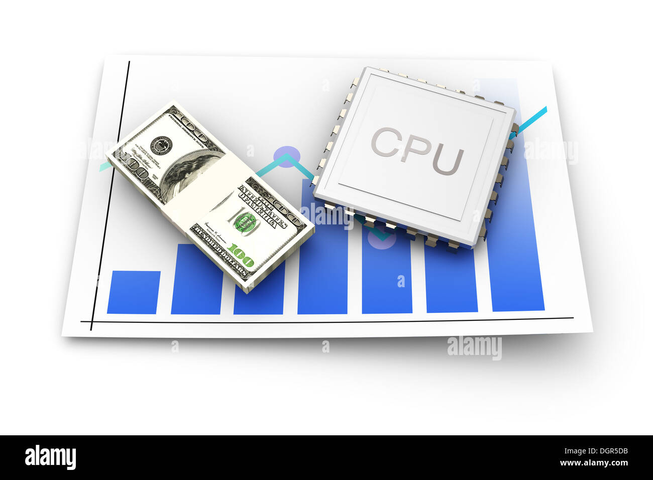 CPU performance and value review. 3D rendered illustration. Isolated on ...