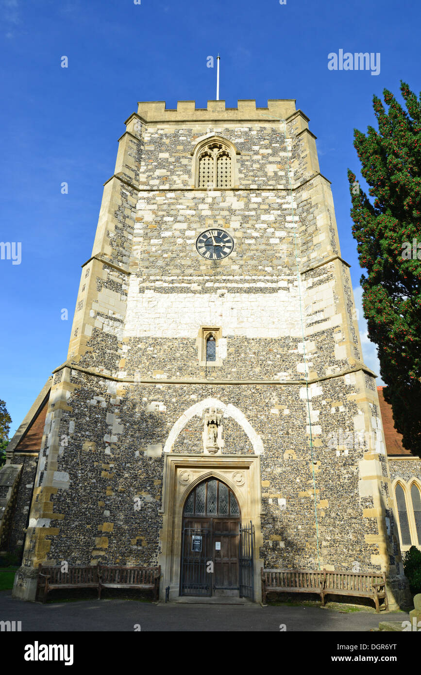 Church tower, St Michael's Church, Bray, Berkshire, England, United ...