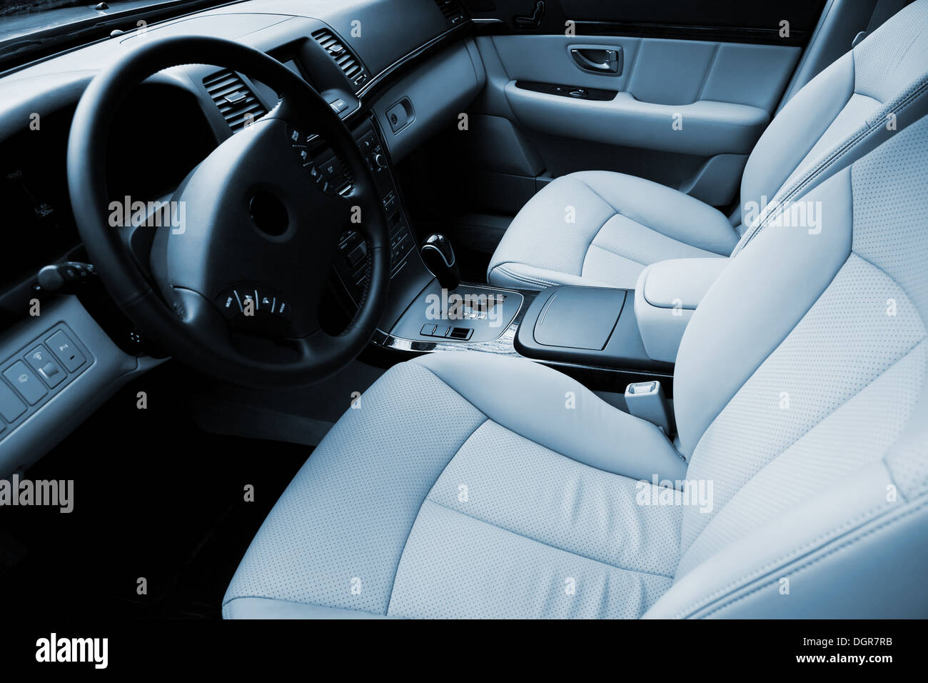 Beautiful leather interior Stock Photo - Alamy
