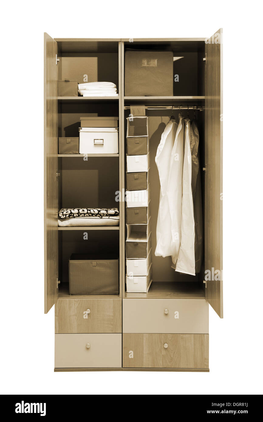 wardrobe with clothes Stock Photo - Alamy