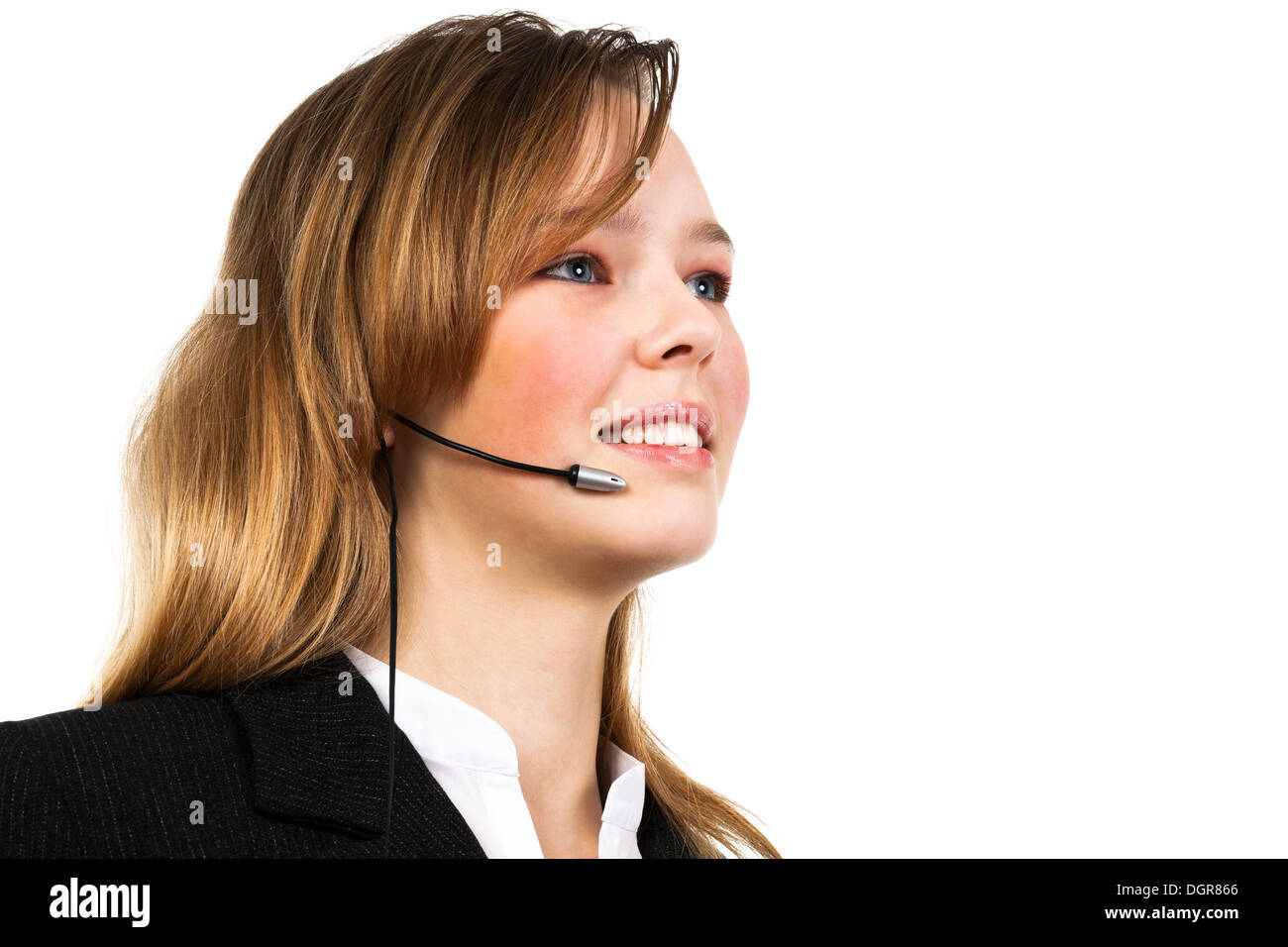 girl with a microphone Stock Photo - Alamy