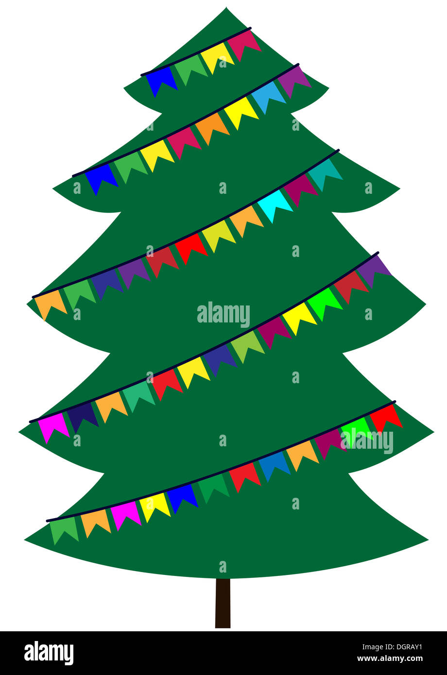 Christmas tree with flags Stock Photo - Alamy