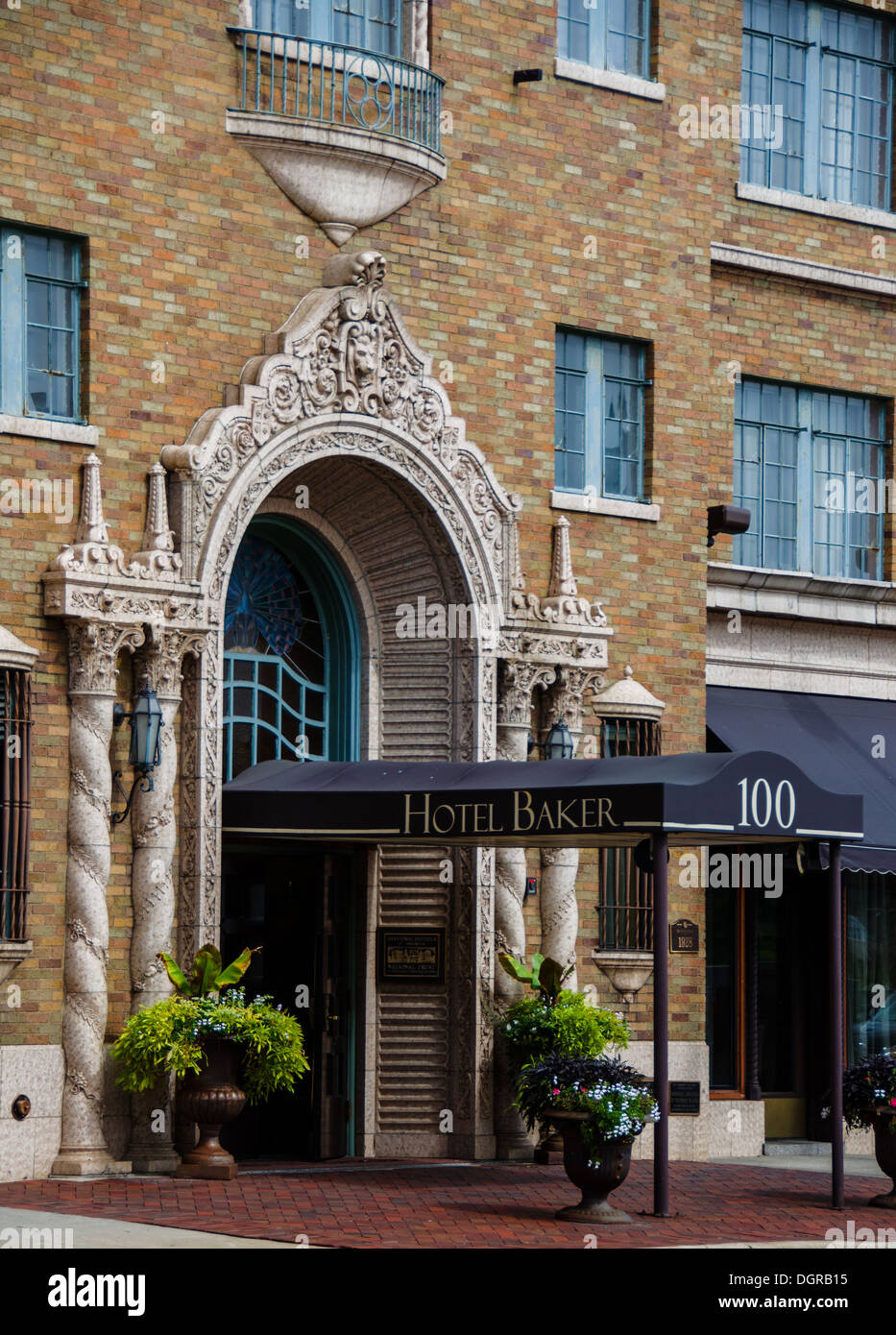 The historic Hotel Baker in St Charles, Illinois, a town along the Lincoln Highway Stock Photo ...