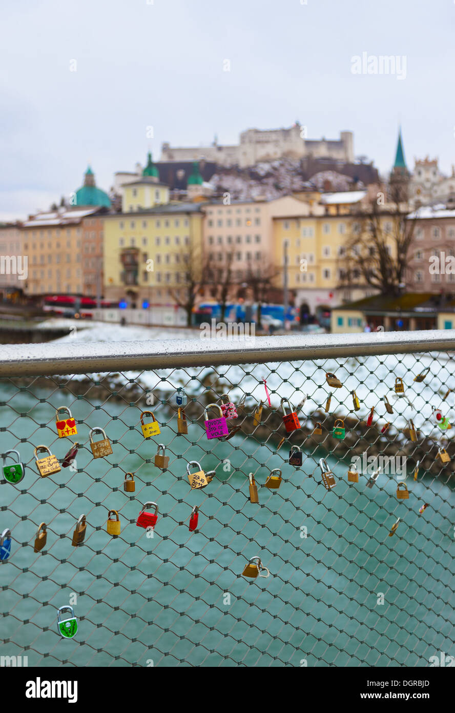 Love locks in Salzburg Austria Stock Photo - Alamy