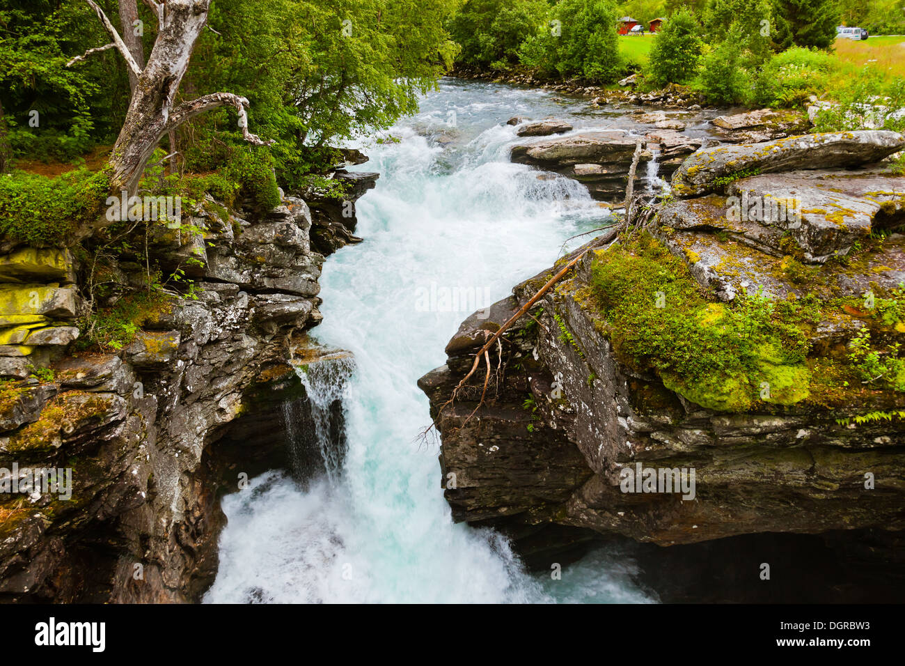 Waterfall near Geiranger fjord - Norway Stock Photo - Alamy