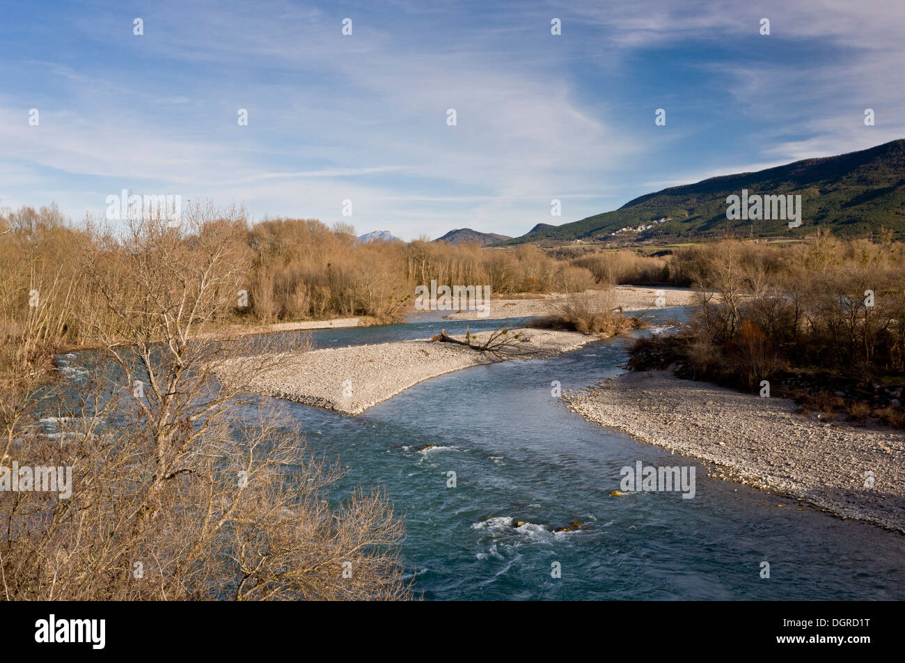 River Aragon /Rio Aragon at Puente La Reina de Jaca Aragon, Spain Stock ...