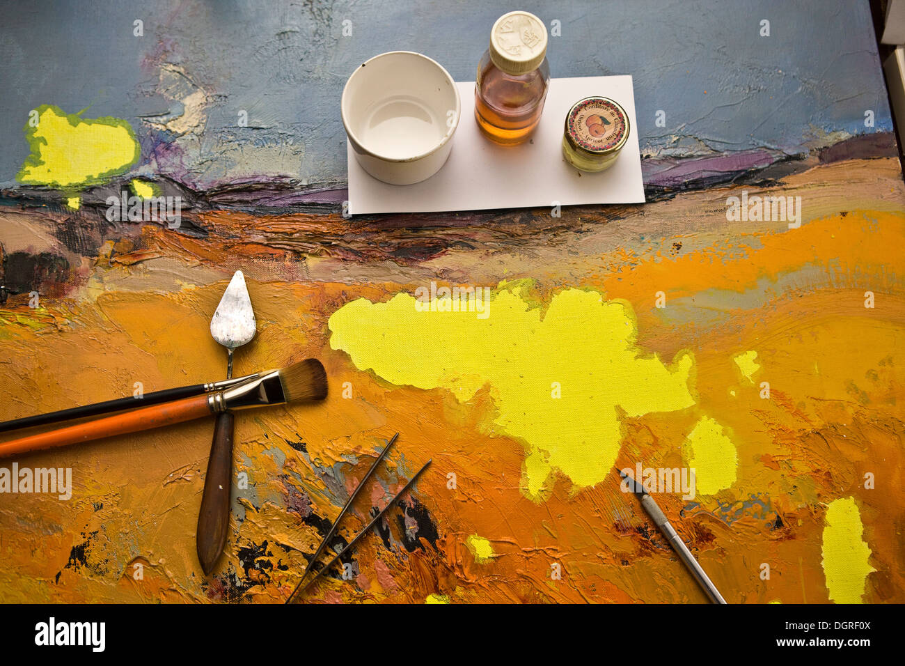 Restoration of an oil painting Stock Photo - Alamy