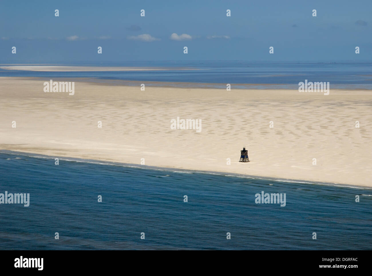 Landmark, beacon, lights, on Suederoogsand, one of the North Frisian ...