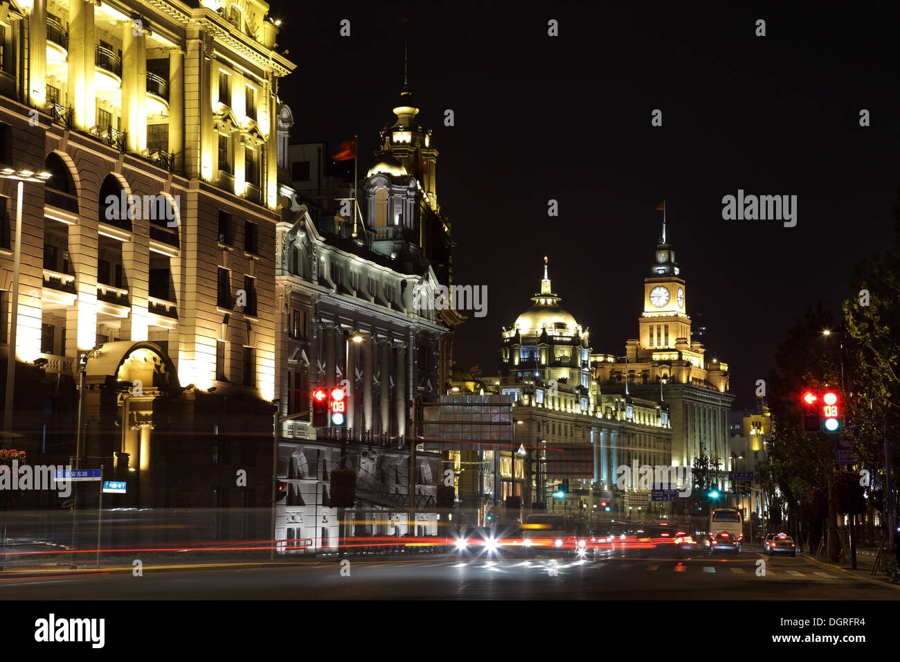 The Bund illuminated at night, Shanghai, China Stock Photo - Alamy