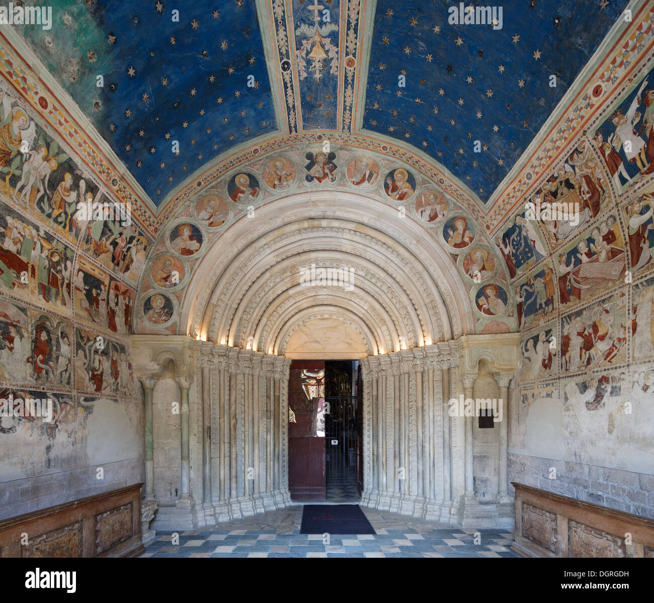 Austria, Carinthia, Gurk, western portal and front hall of Gurk ...