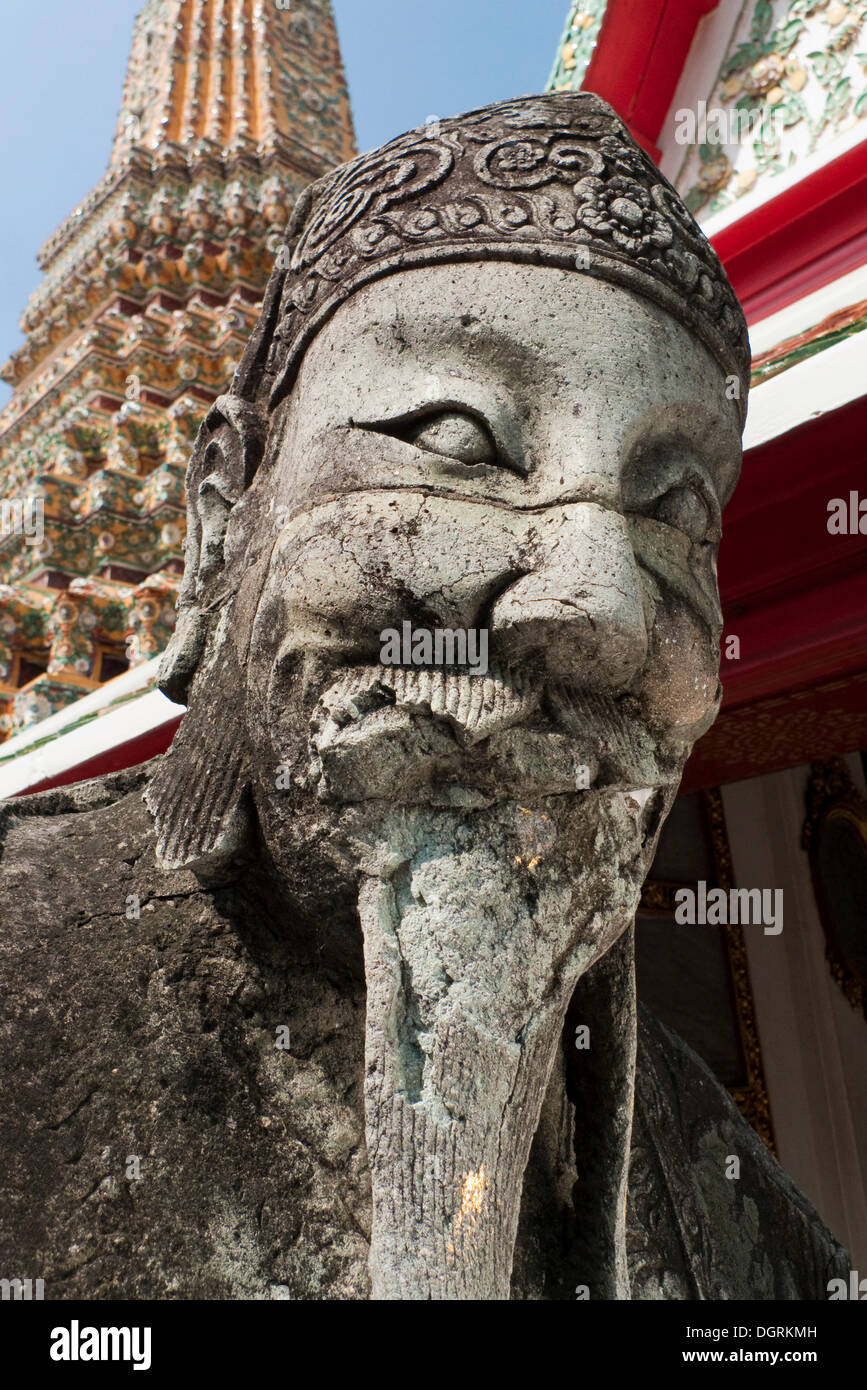 Chinese guard statue of stone, Wat Phra Kaew Temple of the Emerald ...