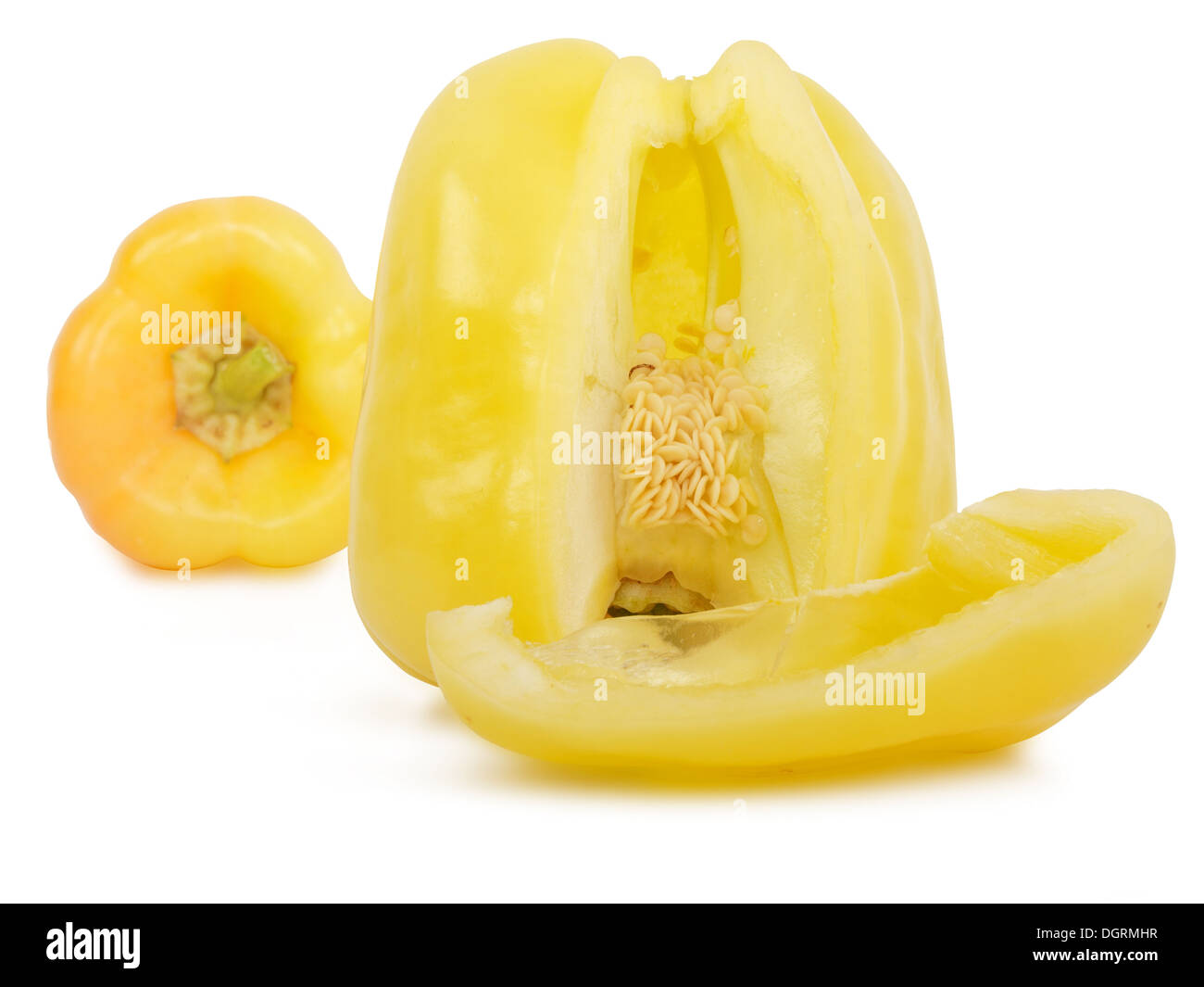 fresh yellow paprika, studio shot, isolated on white background Stock ...