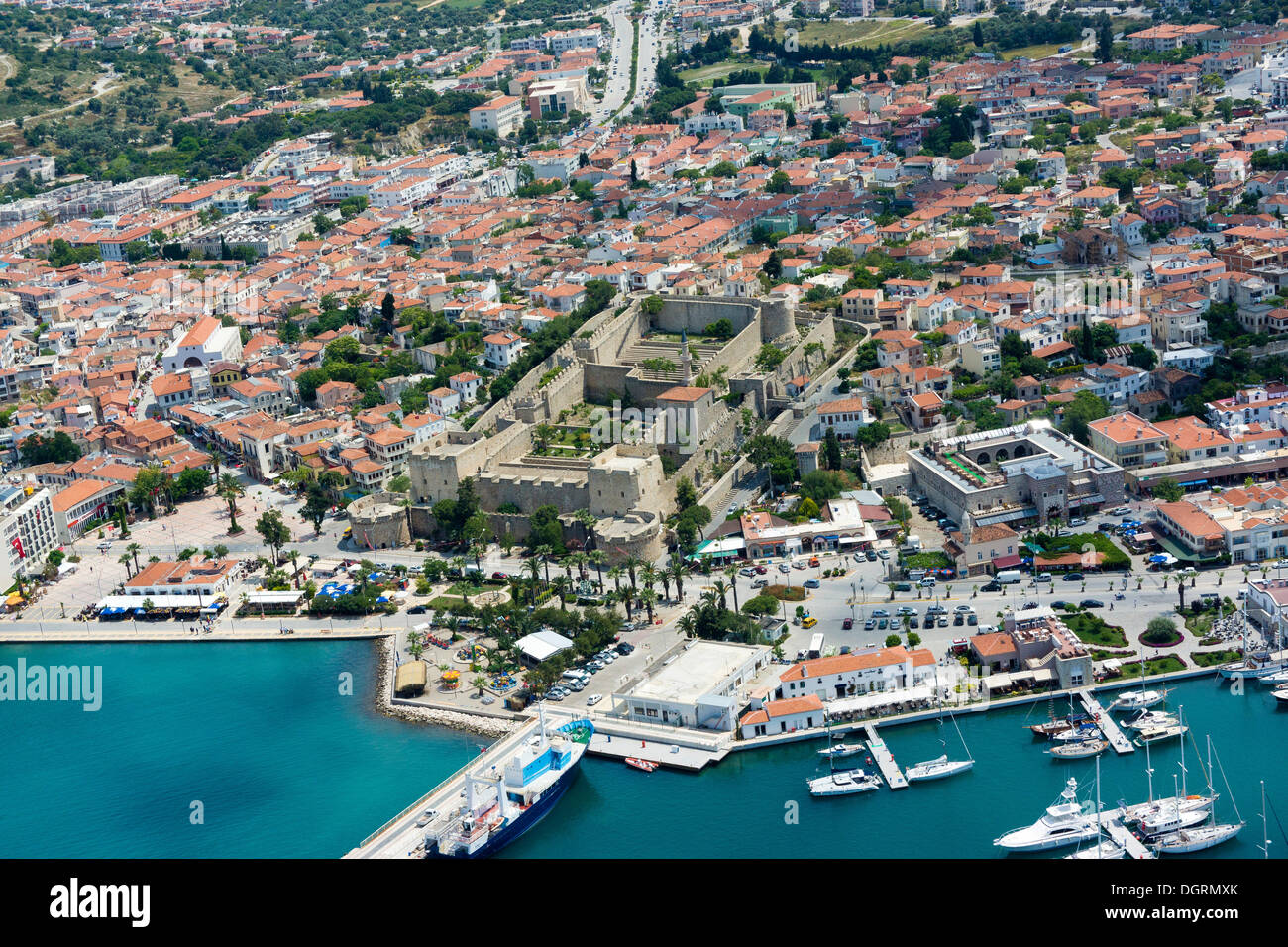 Cesme, historic castle, marina, Western Turkey, Izmir Province, Turkish ...