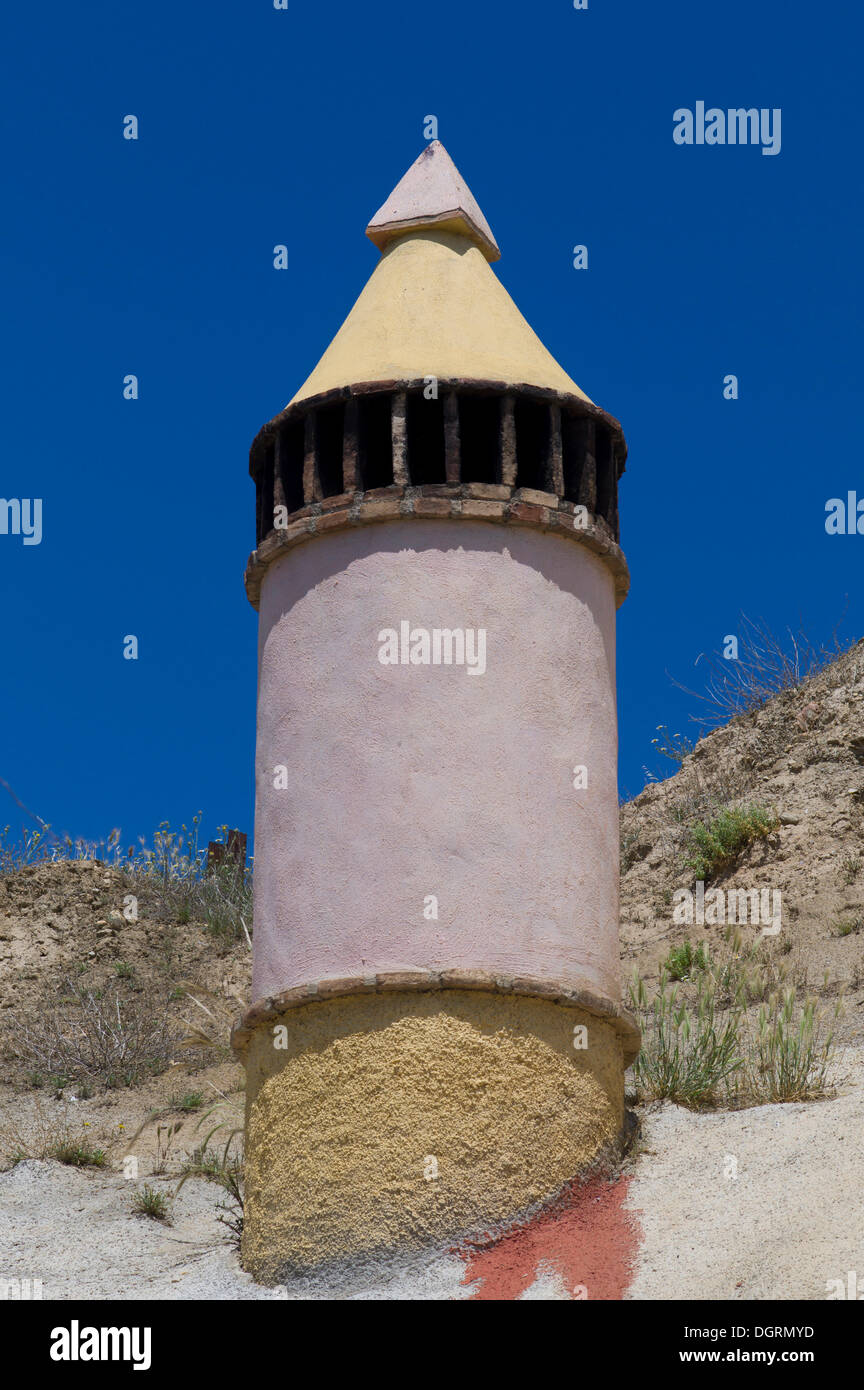 Cuevas La Granja, chimney, cave dwellings, modern designer hotel built ...