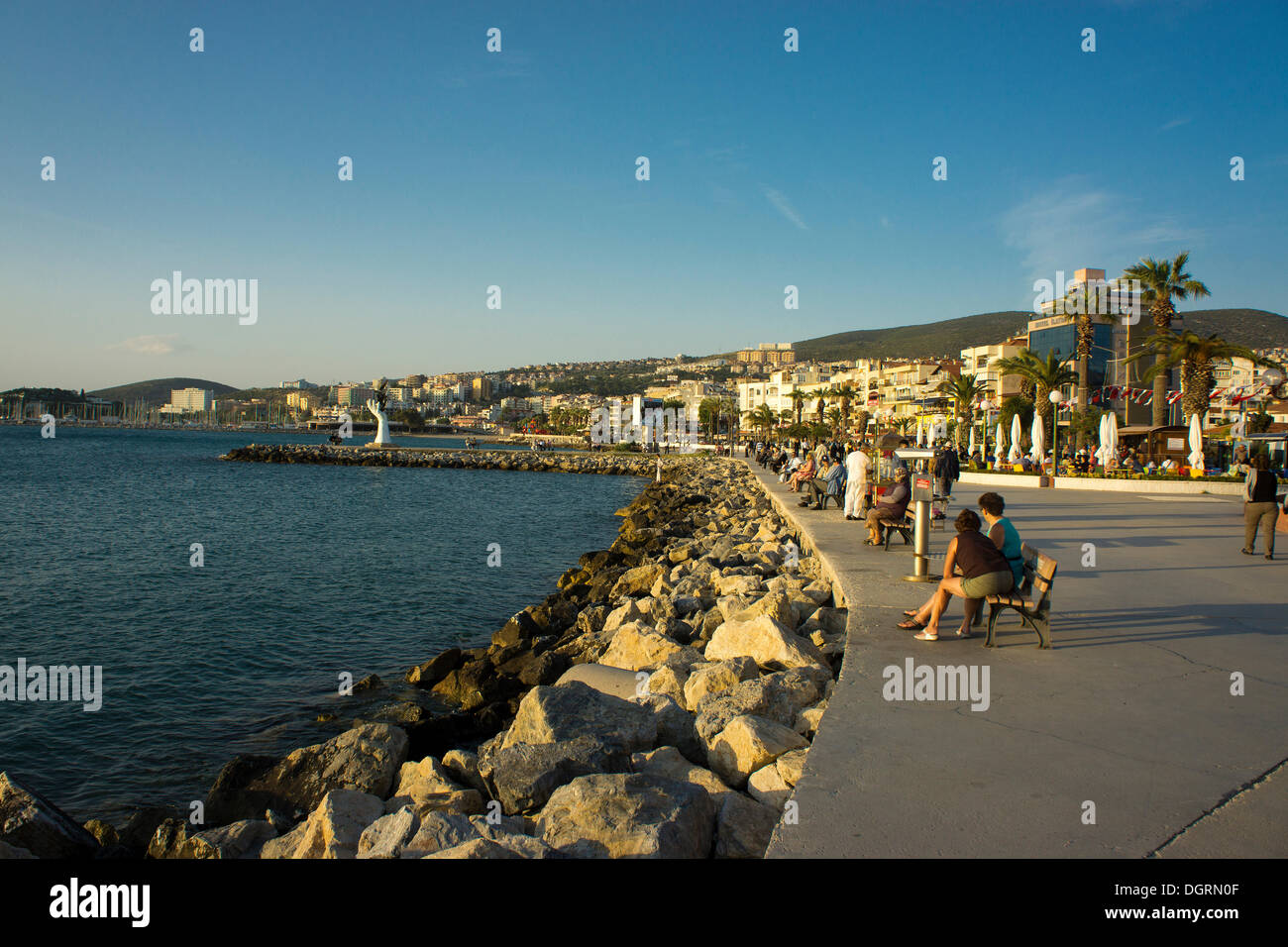 Harbour promenade, Kusadasi, Aydin Province, Turkey, Asia Stock Photo ...