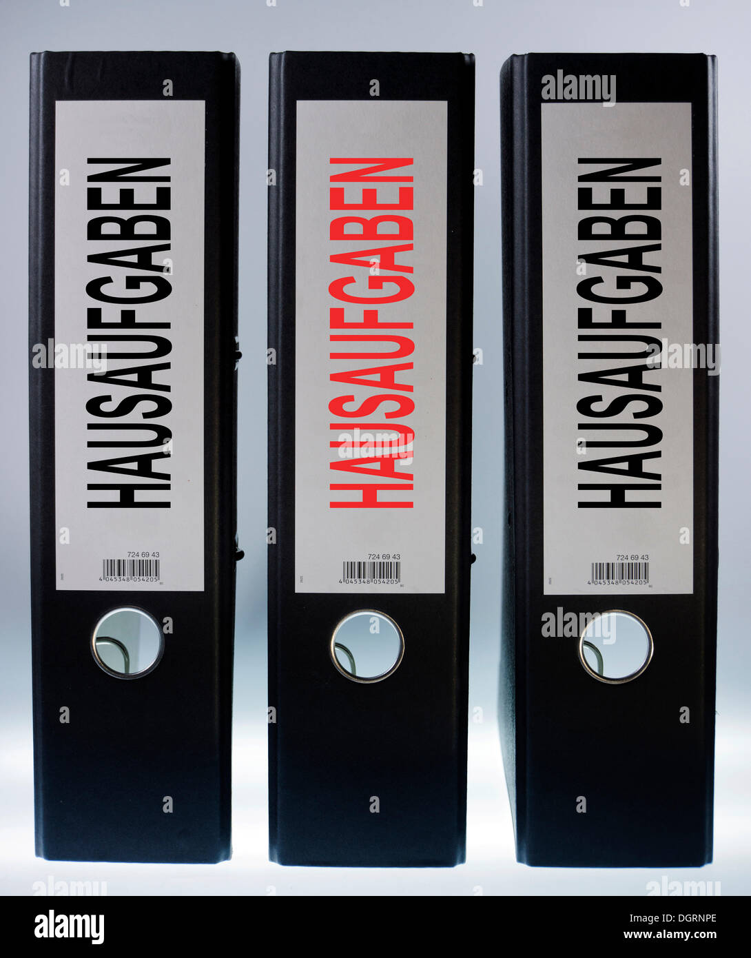 File folders labeled "homework" Stock Photo - Alamy