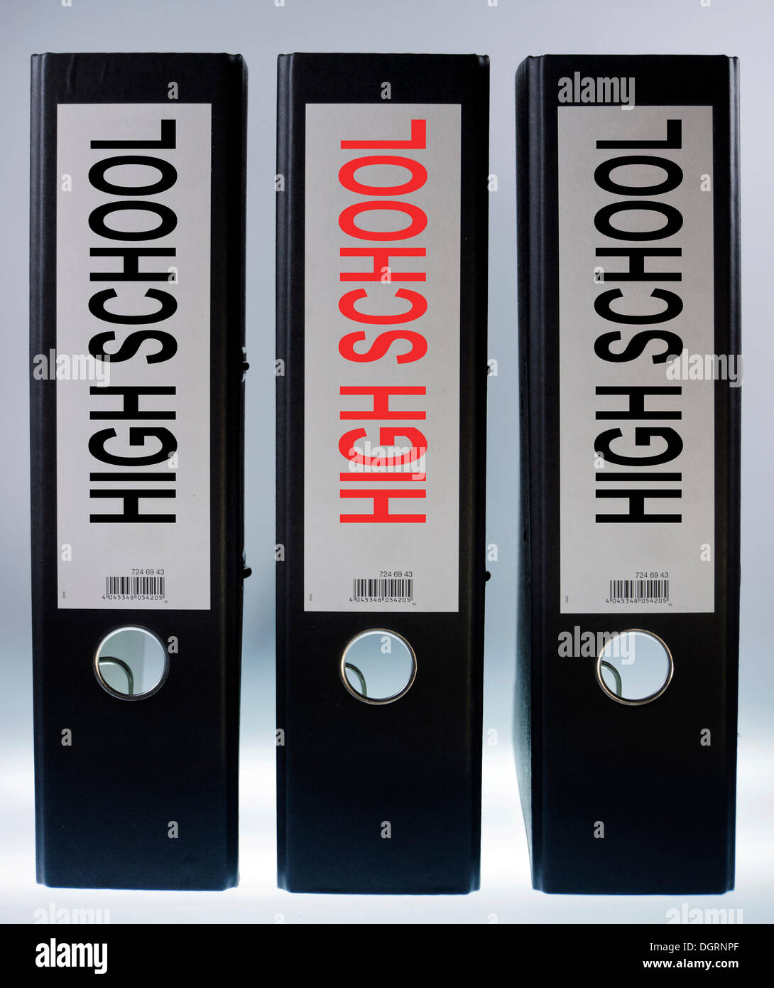 File folders labeled "High School" Stock Photo - Alamy