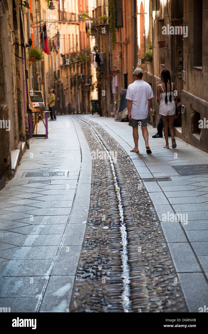 Recess in Middle of road for water drainage on Via Lamarmora in ...