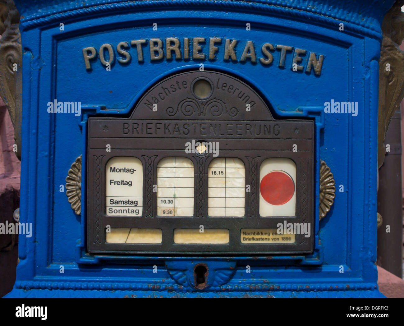 Historic postbox, Bad Liebenstein, Bad Liebenstein, Thuringia, Germany ...