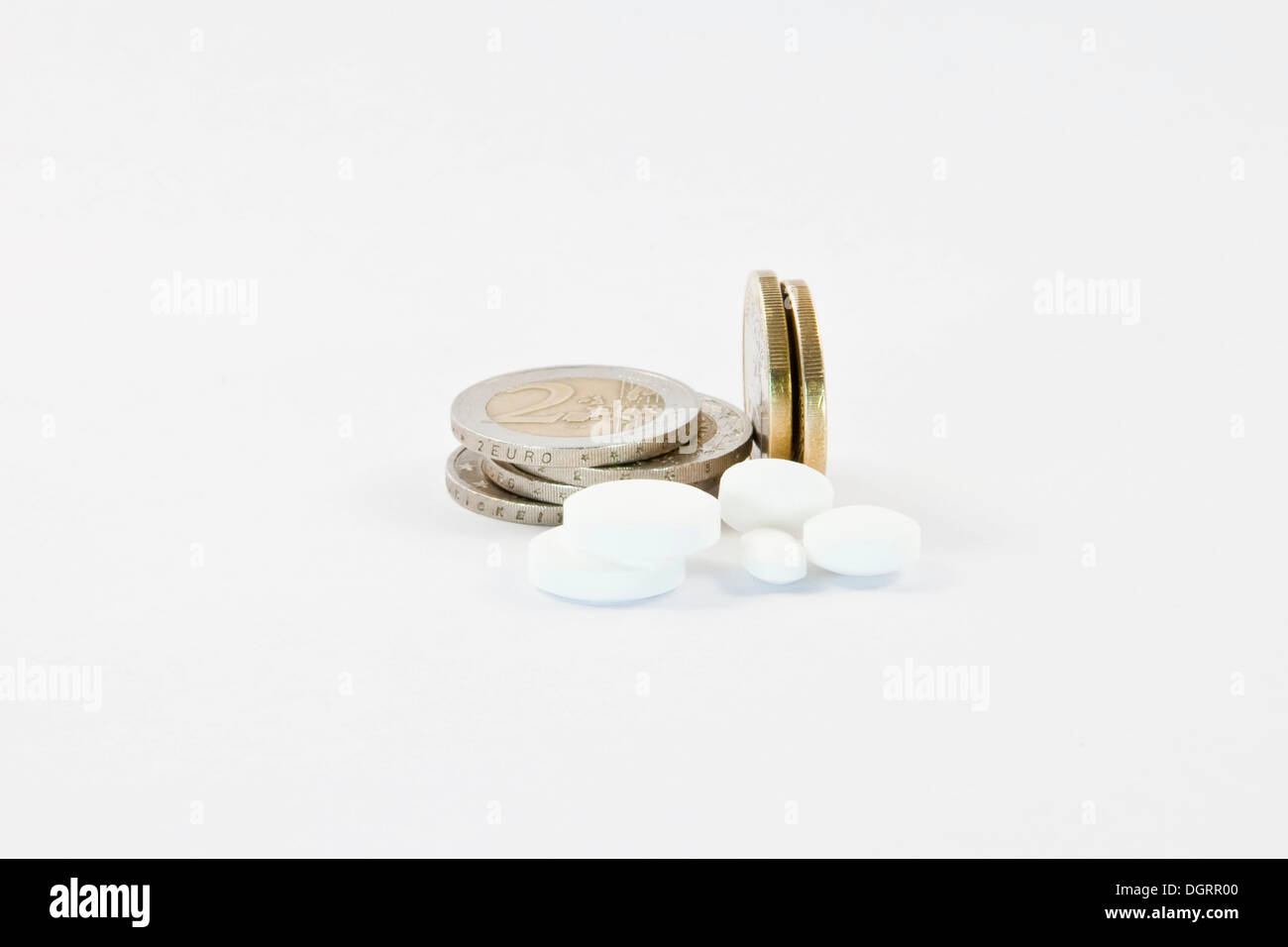 Money, pills and medication, symbolic picture for medical costs Stock ...