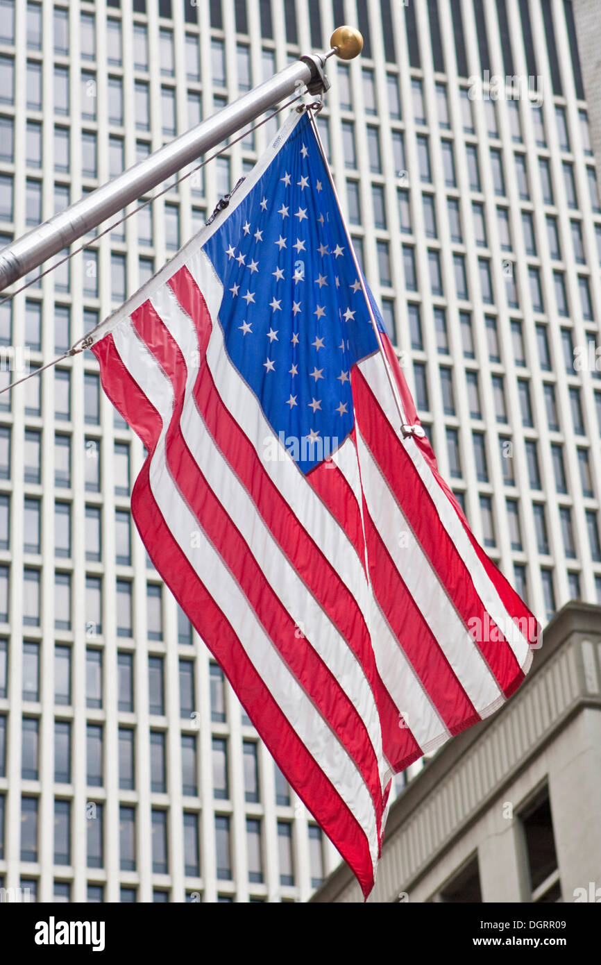 American flag hanging from a pole Stock Photo - Alamy