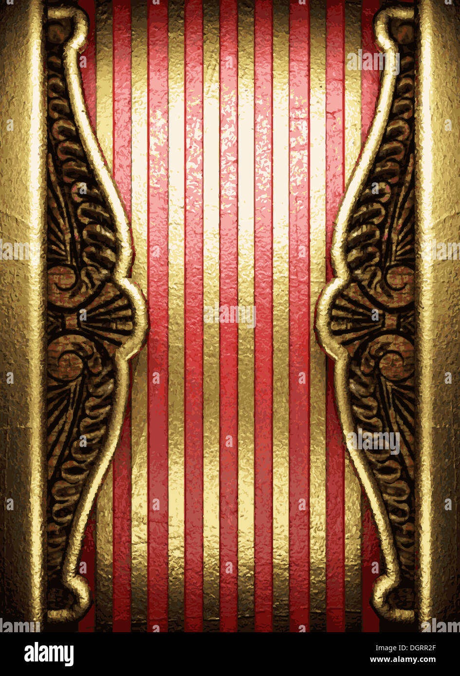 gold on red background Stock Photo - Alamy
